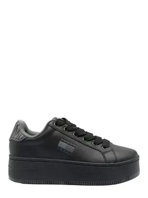 Tommy Hilfiger Flag-print Platform Sneakers - Black