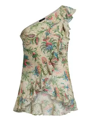 Etro Ruffled One-shoulder Top - Print