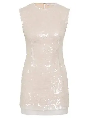 Rachel Gilbert Kaia Sequined Tulle Mini Dress Ivory