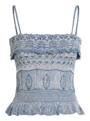 Etro Ruffled Knit Cropped Top - Multi