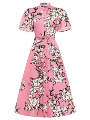 LEO LIN Bianca Cotton Midi Dress Print
