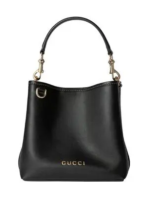 Gucci Mini Gg Emblem Bucket Bag - Black