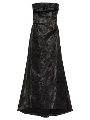 SAIID KOBEISY Brocade Strapless Gown - Black