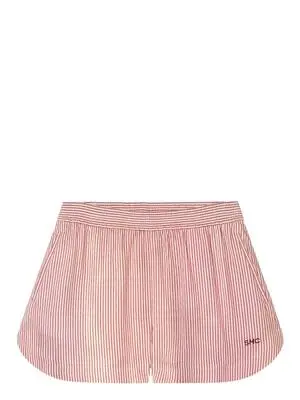 Stella McCartney Striped Silk Shorts Pink