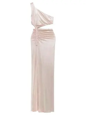 NISSA Open-back Ruched Maxi Dress - Pink