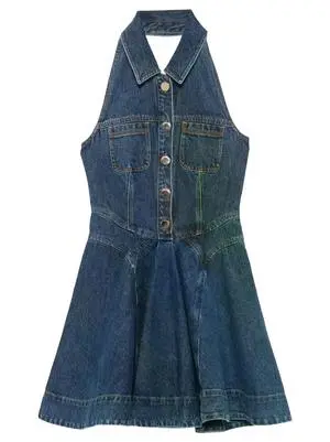 SELF-PORTRAIT Denim Mini Dress - Blue