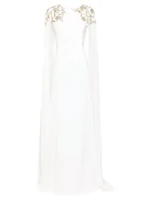 SAIID KOBEISY Embellished Crepe Kaftan Dress - White