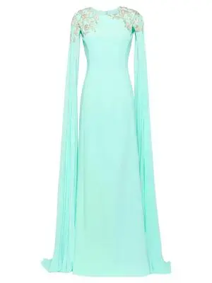 SAIID KOBEISY Embellished Crepe Kaftan - Green