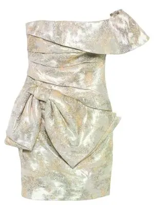 SAIID KOBEISY Brocade Short Dress - Grey