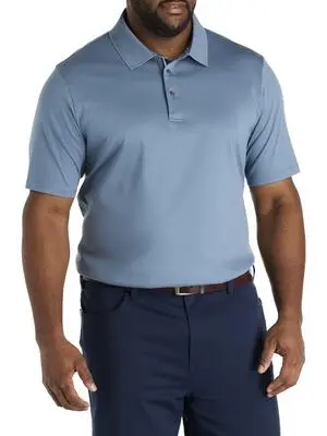 Perry Ellis Big & Tall Interlock-textured Polo Shirt - Blue Mirage