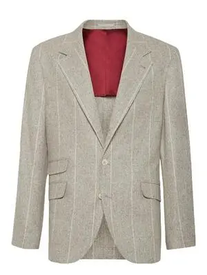 Brunello Cucinelli Deconstructed Cavallo Blazer - Salt