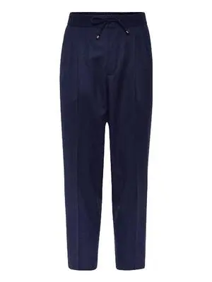 Brunello Cucinelli Virgin Wool Flannel Trousers - Marine Blue