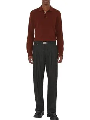 Burberry Long-sleeve Wool Polo Shirt - Box