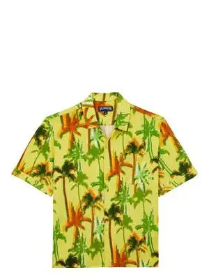 Vilebrequin Cotton Shirt Palms Offset - Sun