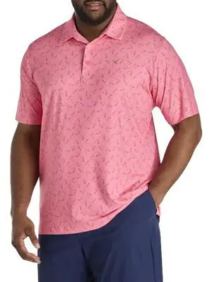 CALLAWAY Big & Tall Chevron Print Polo Shirt - Strawberry Pink