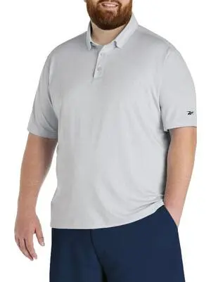 REEBOK Big & Tall Jacquard Tonal Polo Shirt - Grey