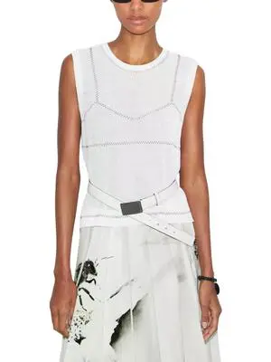 Tory Burch Knitted Sleeveless Top - White