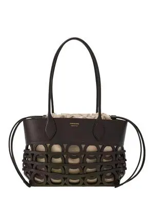 FERRAGAMO Gancini Cut-out Tote Bag - Brown