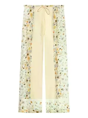 Munthe Floral-print Drawstring Trousers - Neutrals