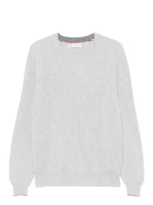 Brunello Cucinelli Ribbed-knit Jumper - Grey