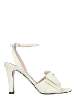 Valentino Garavani Bowow Leather Heeled Sandals Beige