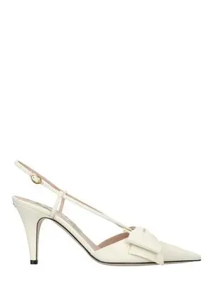 Valentino Garavani Leather Bowow 85 Pumps - Beige