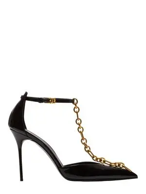 Balmain Leather Sync Heeled Mules - Black