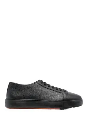 Santoni Leather Low-top Sneakers - Black