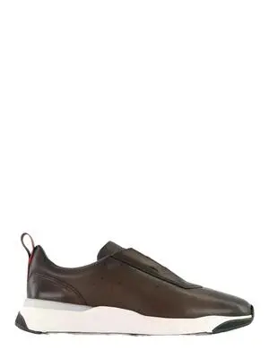 Santoni Leather Sneakers - Brown
