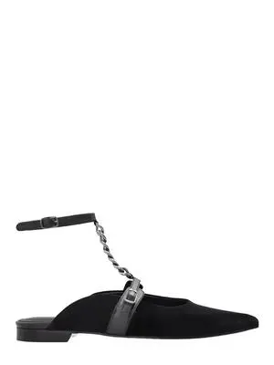 Munthe Chain-embellished Flat Mules - Black