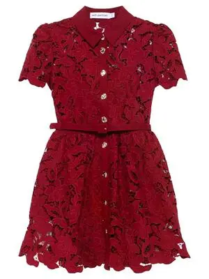 SELF-PORTRAIT Floral-Lace Mini Dress