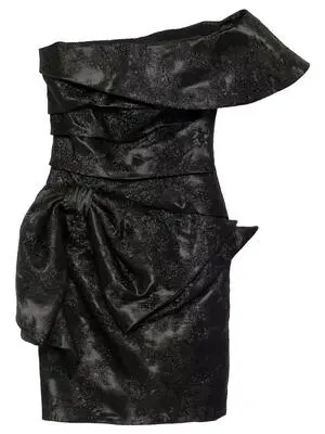 SAIID KOBEISY Brocade Mini Dress - Black