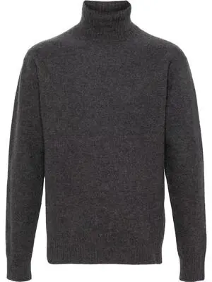 JIL SANDER High-neck Boiled Wool Sweater - Grey