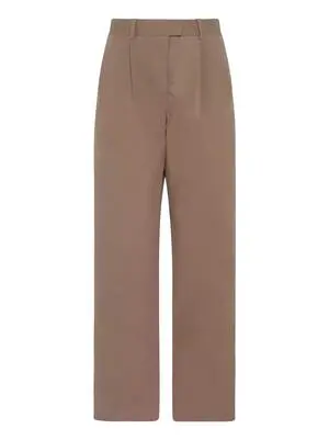 THE ROW Alfidis Wide-leg Trousers - Brown