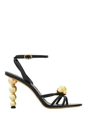 FERRAGAMO Ball-embellished Strappy Sandals - Black