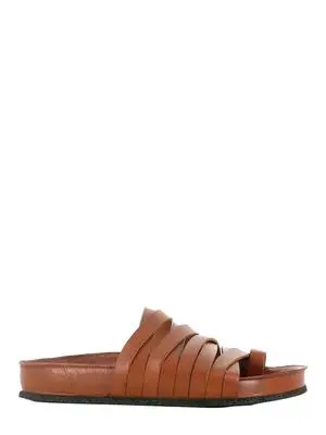 PANTANETTI Strappy Leather Sandals - Brown