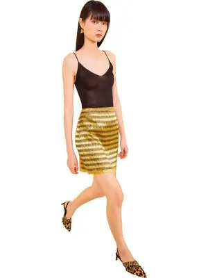 Ulla Johnson Mere Mini Skirt - Gold Spun