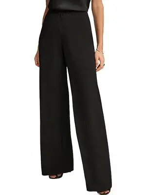 Donna Karan New York Wide Leg Flat Front Pants - Black