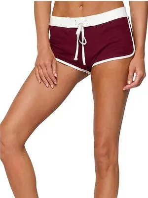 EDIKTED Contrast Shorts - Burgundy
