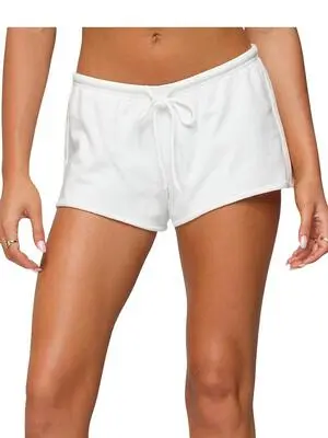 EDIKTED Terry Cloth Shorts - White