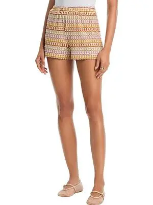 Aqua Crochet Knit Shorts - Multi