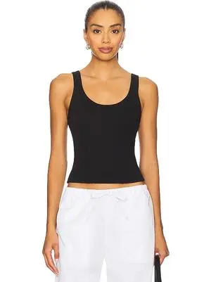 LESET Laura Scoop Neck Tank - Black