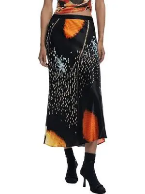 DESIGUAL Printed Midi Skirt