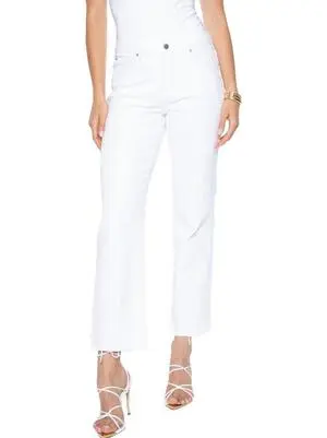 BLUE REVIVAL Mid-rise Straight Ankle Jeans - White