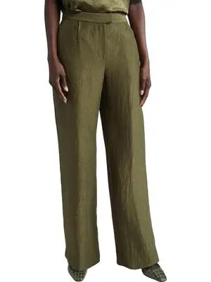 JASON WU Crinkled Straight Leg Trousers - Dark Fern