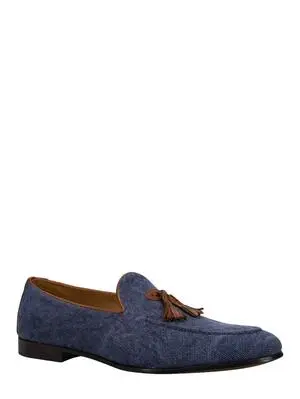 Ron White Canvas Loafer With Tassel - Denim