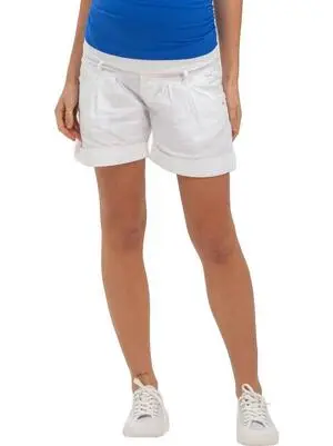 PIETRO BRUNELLI Pleated Maternity Shorts - White