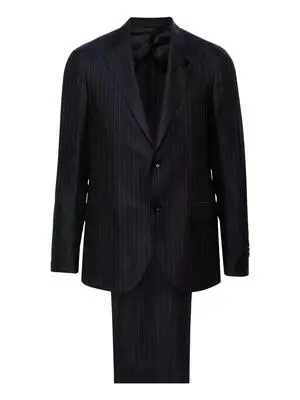 LARDINI Pinstriped Single-breasted Suit - Blue