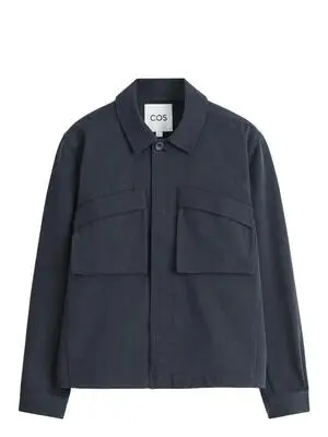 Cos Utility Cotton-twill Overshirt Navy