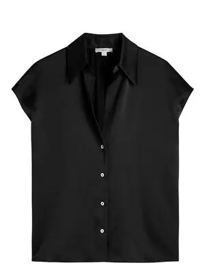 Vince Silk-satin Shirt - Black